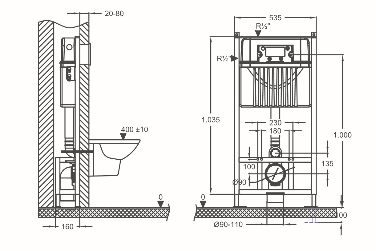Ege Dual Flush Concealed Cistern Self Sustaining System 120 mm ...